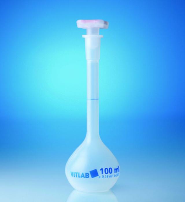VITLAB Volumetric Flask 500 ml PP NS 19/26 with PP Stopper, Height 270 mm | LabFriend Australia